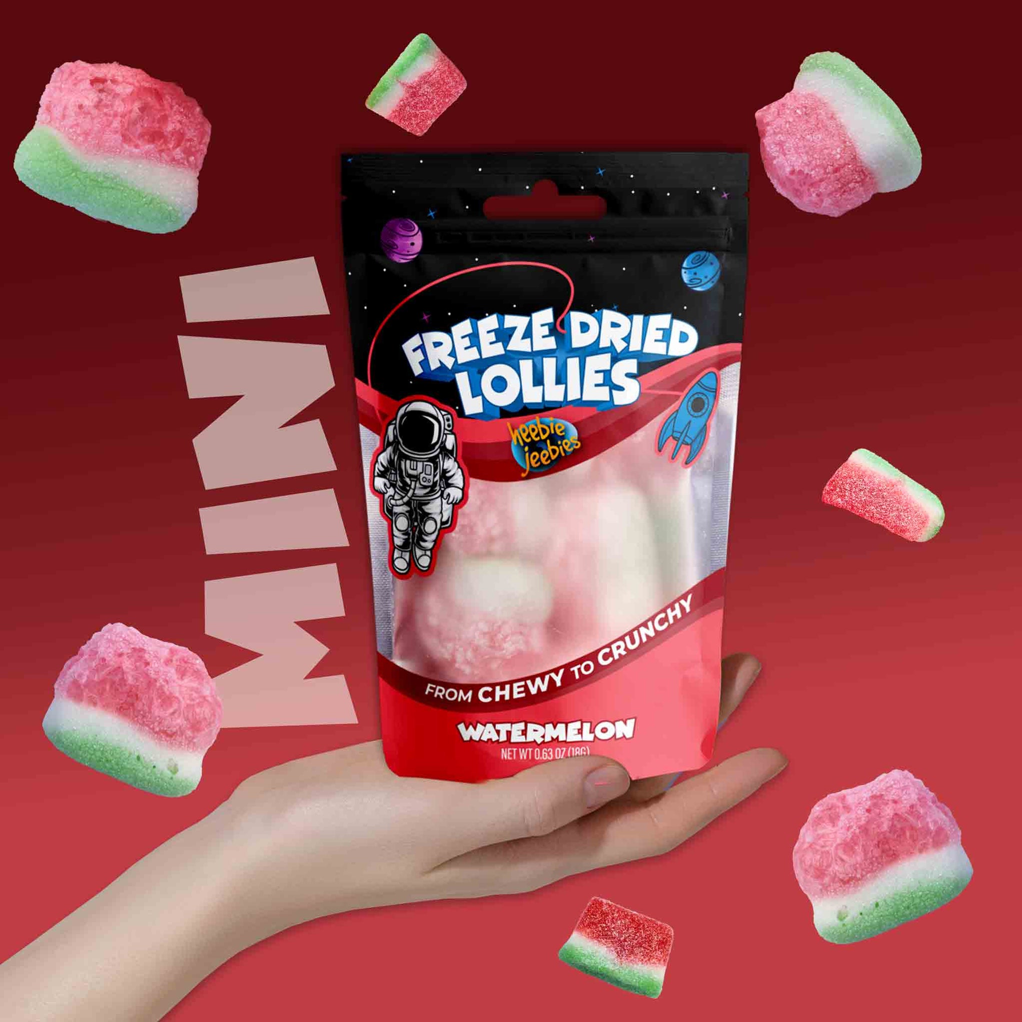 Freeze Dried Candy Sour Watermelon Mini Pack — Heebie Jeebies Aus