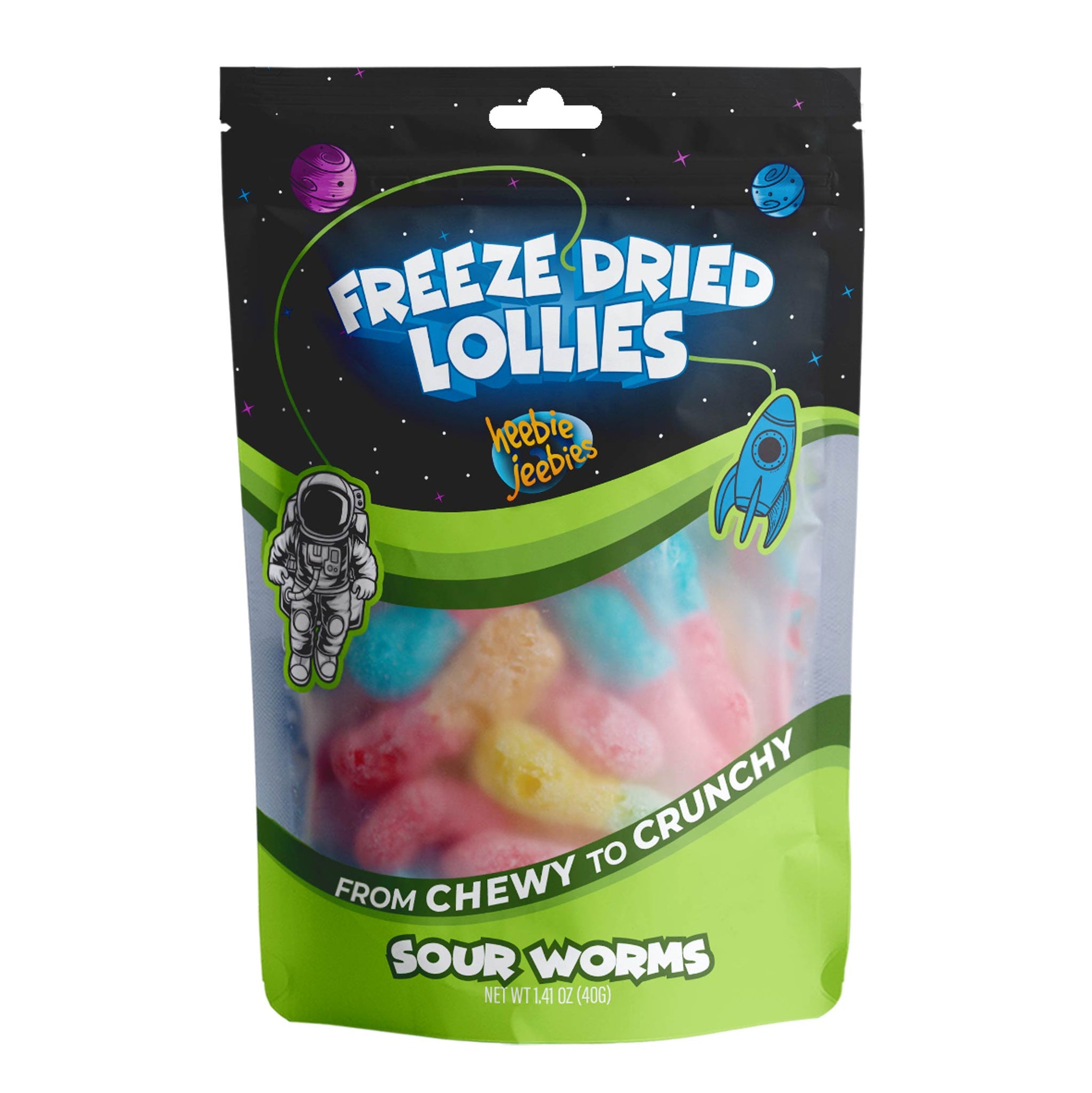 Freeze Dried Candy Sour Worms — Heebie Jeebies Aus