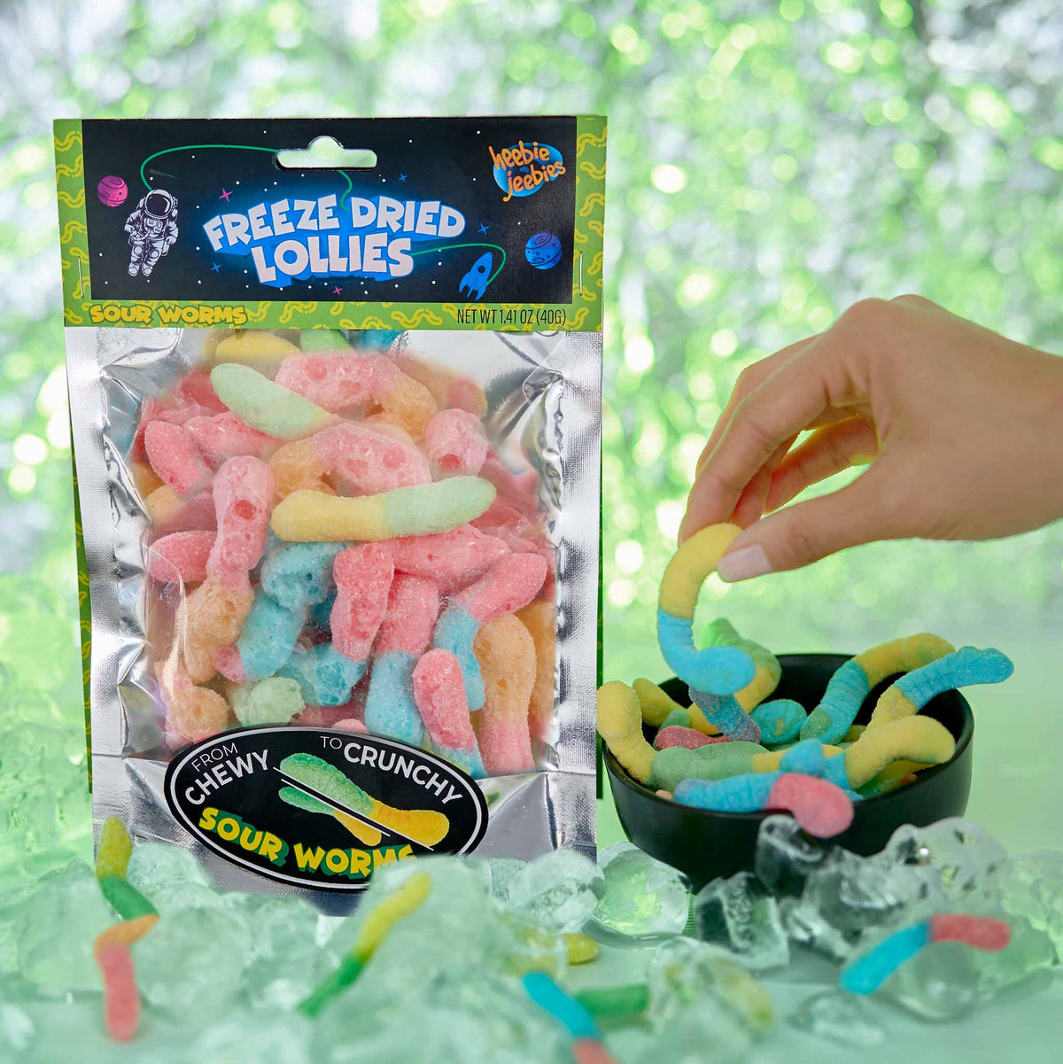 Freeze Dried Candy Sour Worms — Heebie Jeebies