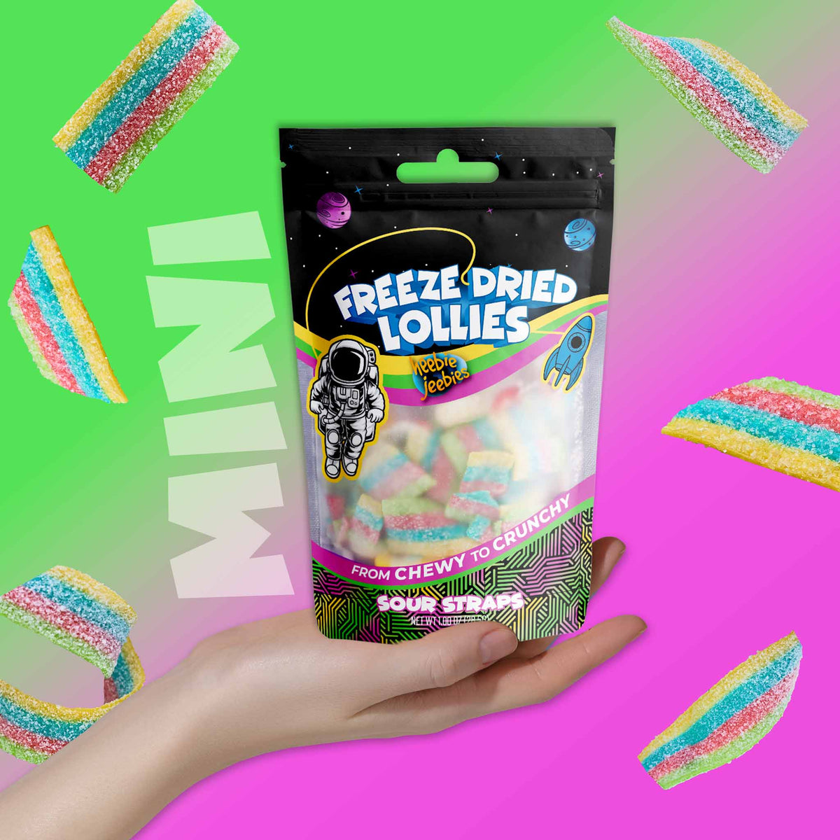 Freeze Dried Candy Sour Watermelon Mini Pack — Heebie Jeebies Aus
